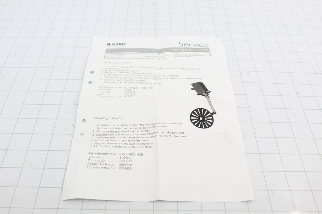 Dacor DD81-03766A Kit W/New Wax motor Dw — Dacor Parts